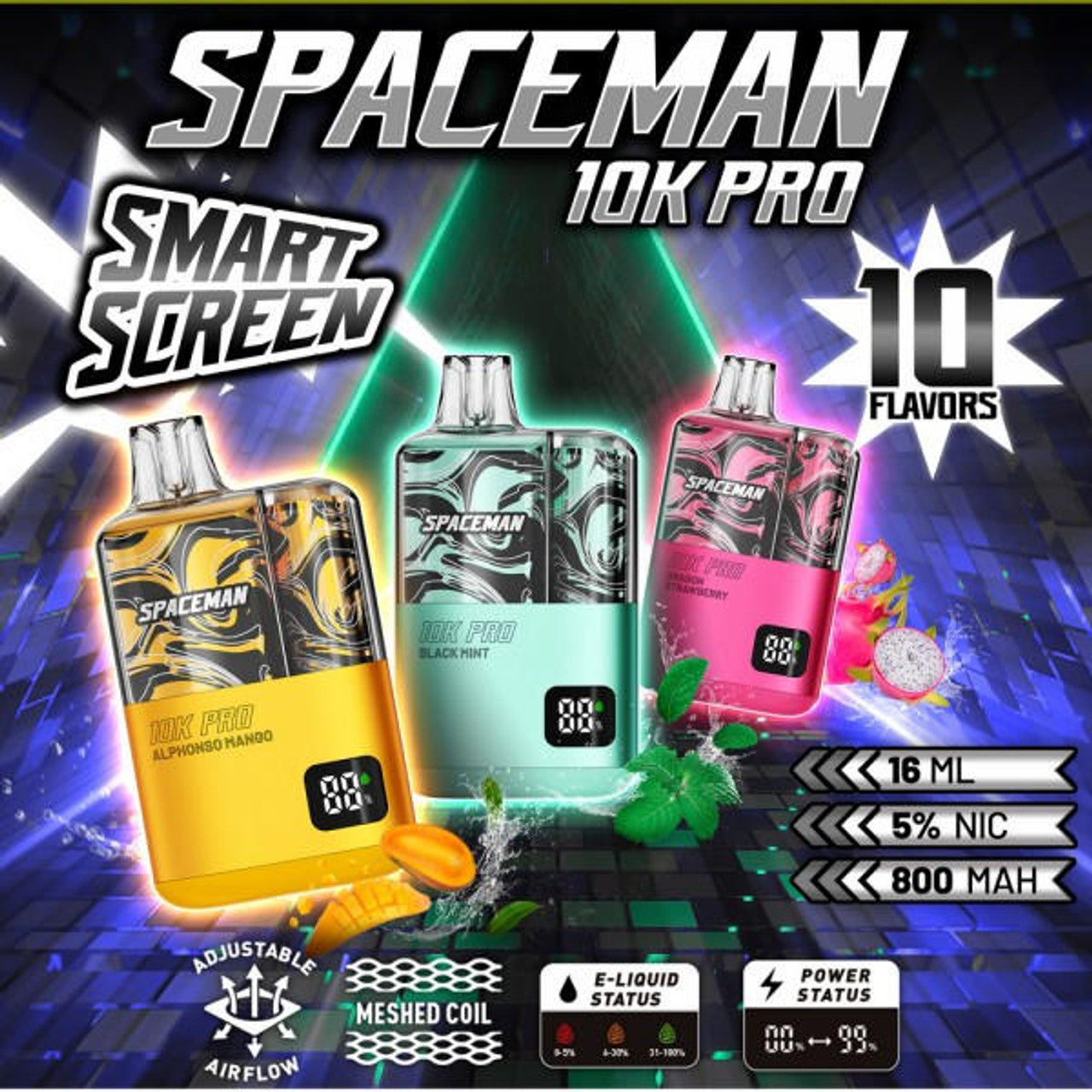 Spaceman 10K Pro Disposable Vape by SMOK | 10,000 Puffs! – Vape Mania